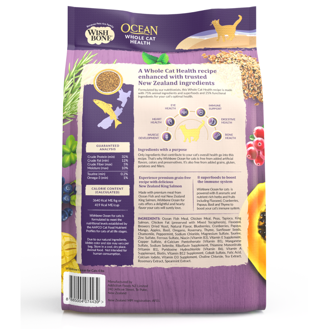 Wishbone Ocean New Zealand King Salmon, Gluten Free, Grain Free Dry Ca ...