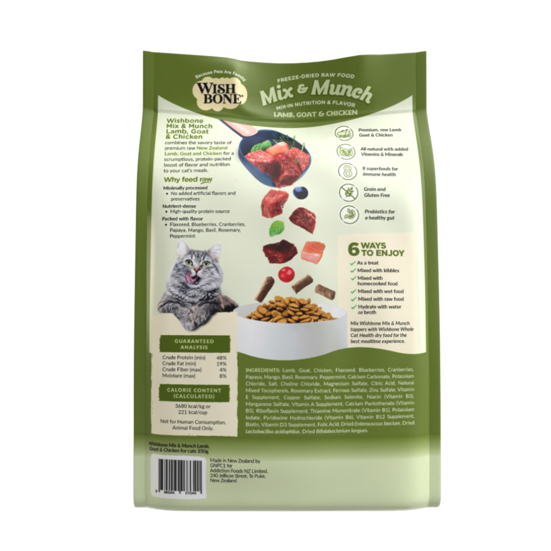 Wishbone Mix & Munch Freeze-Dried Raw Topper Lamb, Goat & Chicken for ...